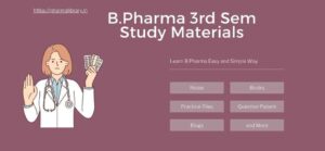B.Pharma 3rd Sem PDF Study Materials Download