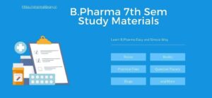 B.Pharma 7th Sem PDF Study Materials Download